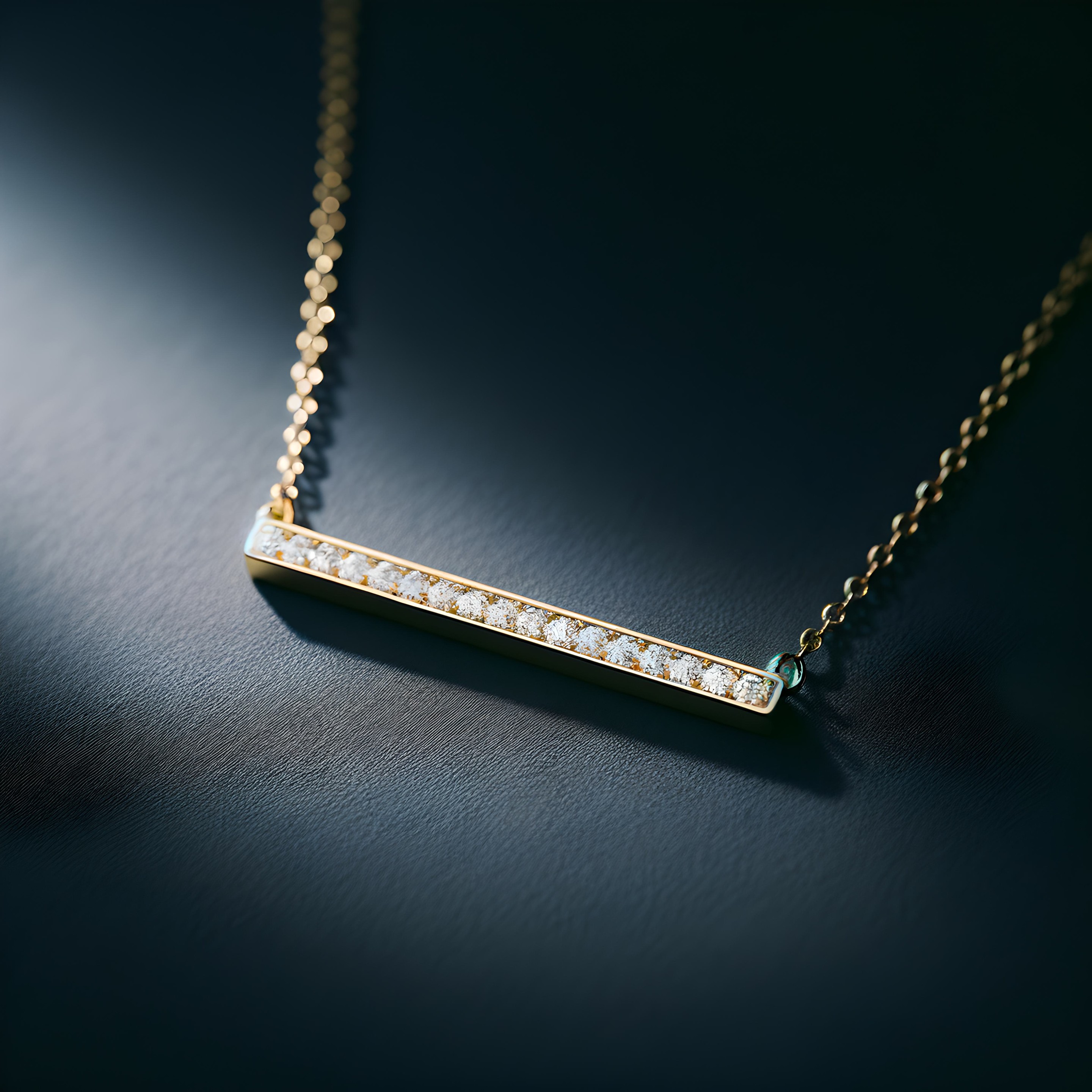 Diamond bar necklace stands out with its simple yet striking design ...