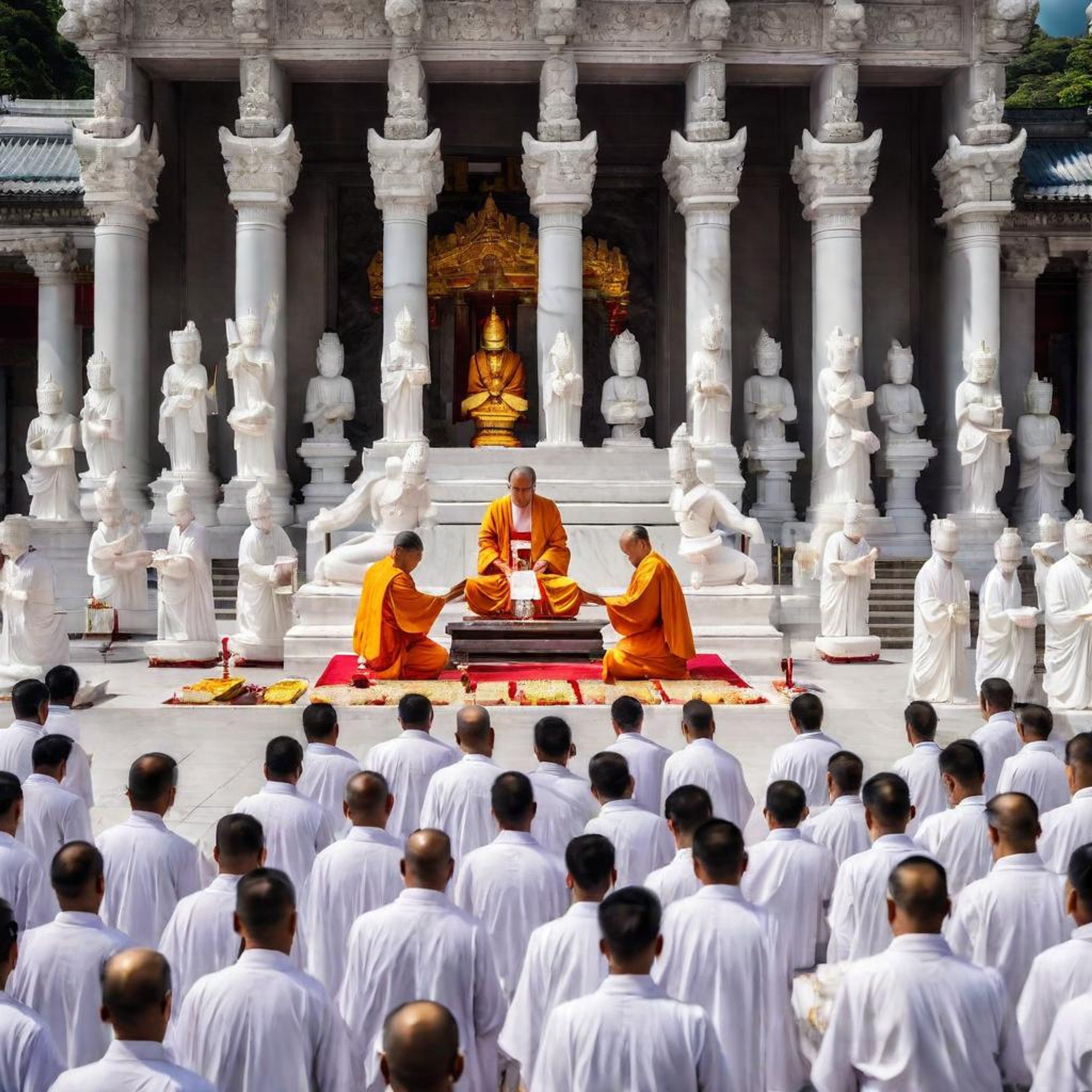 Temple Ritual: Priests and Marble Statues - LimeWire