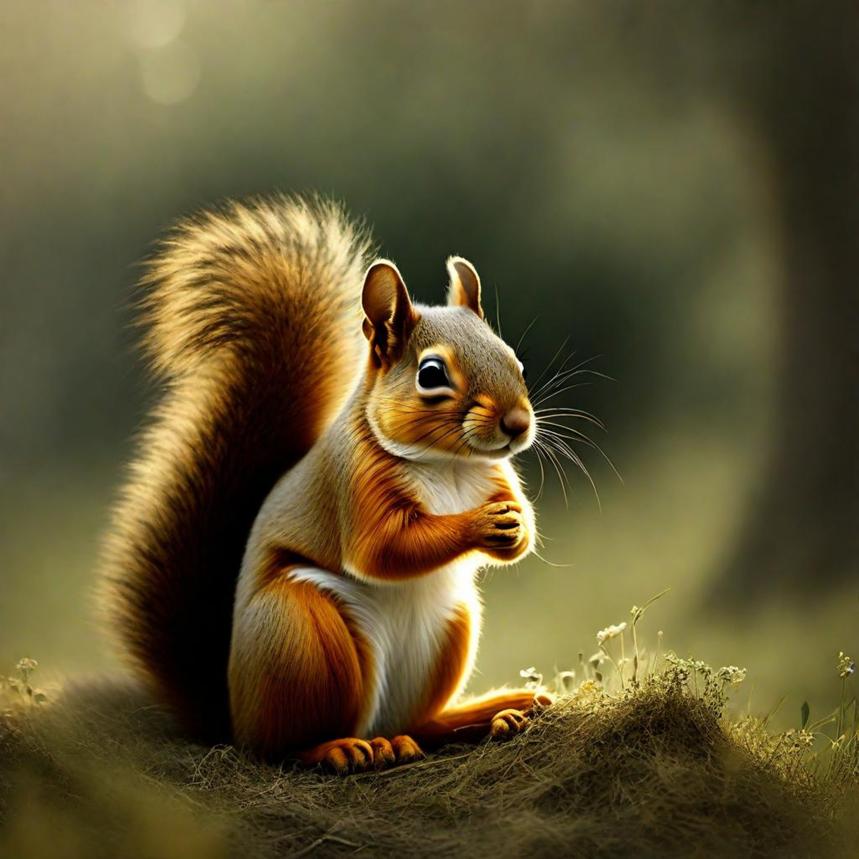 Golden-furred Sammy: Curious Squirrel in Whispering Forest Village ...