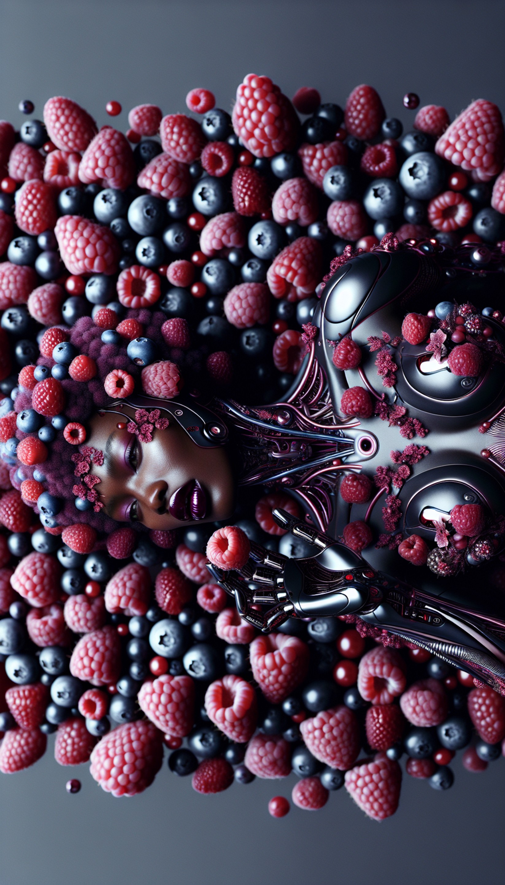 Berry Cyborg: Sensual Armor in Raspberry and Blueberry Dream - LimeWire