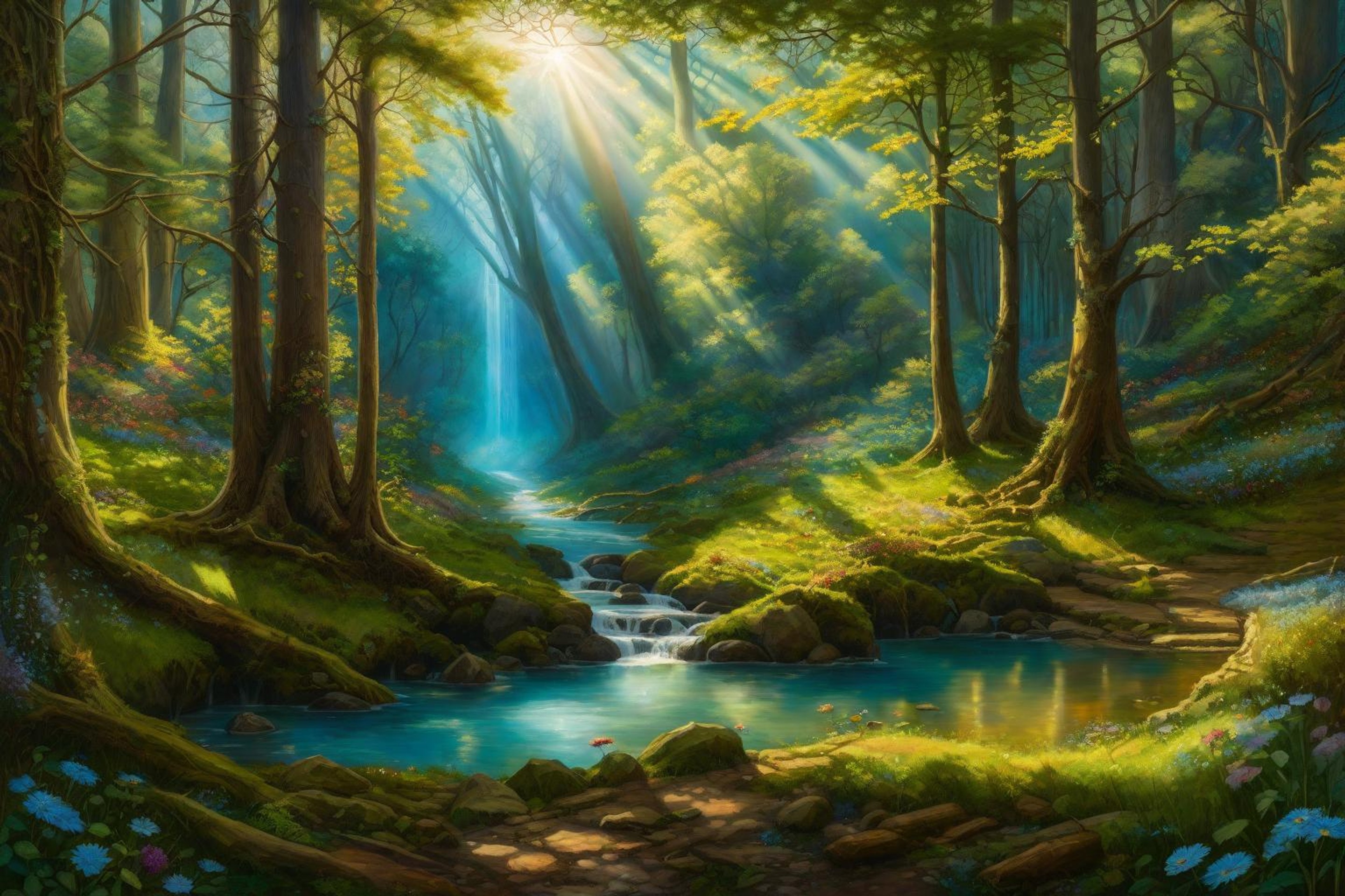 "Enchanted Elven Forest: Ray-Traced Cinematic Landscape in 8K" - LimeWire