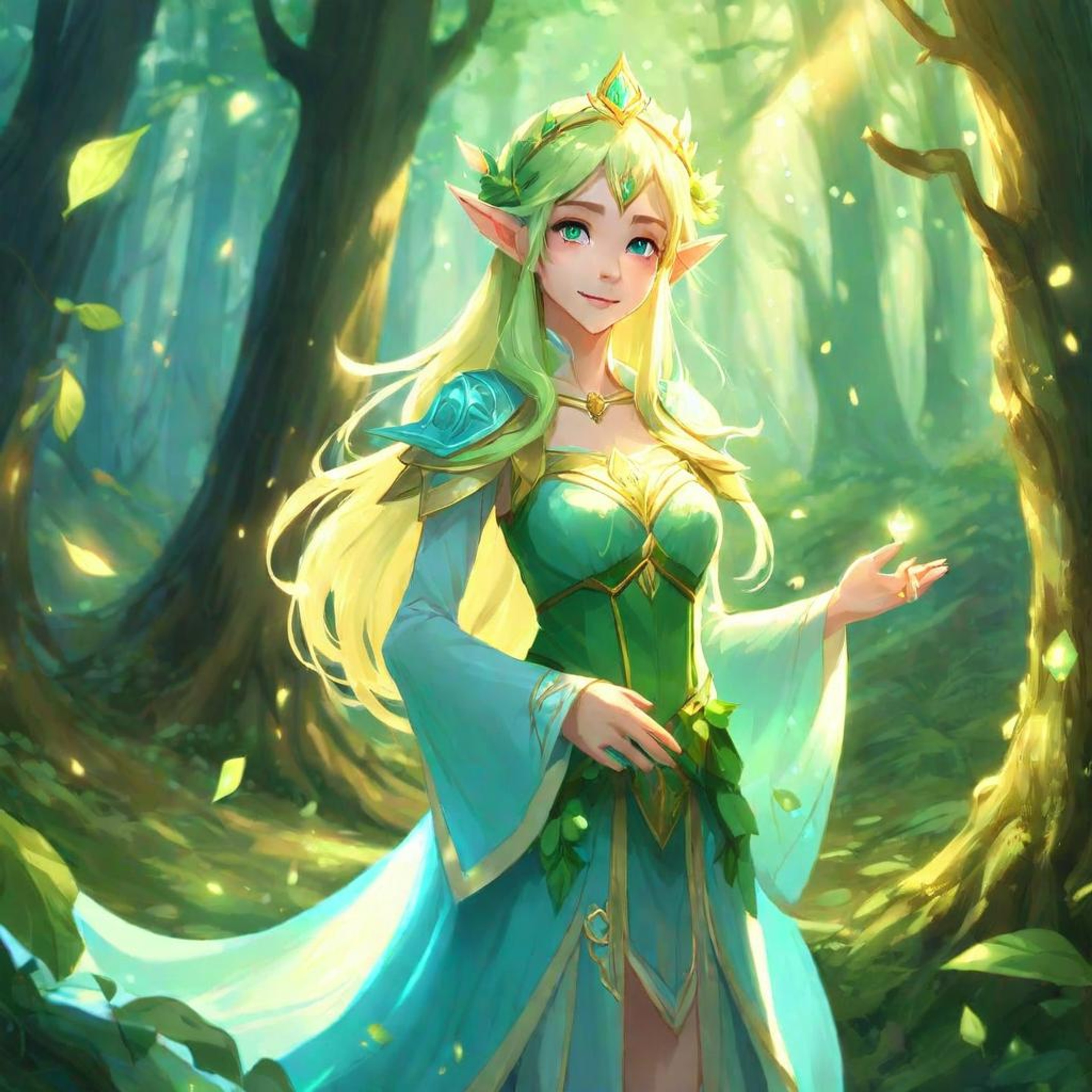 Enchanted Elf Princess in Sunlit Forest - A Masterpiece - LimeWire