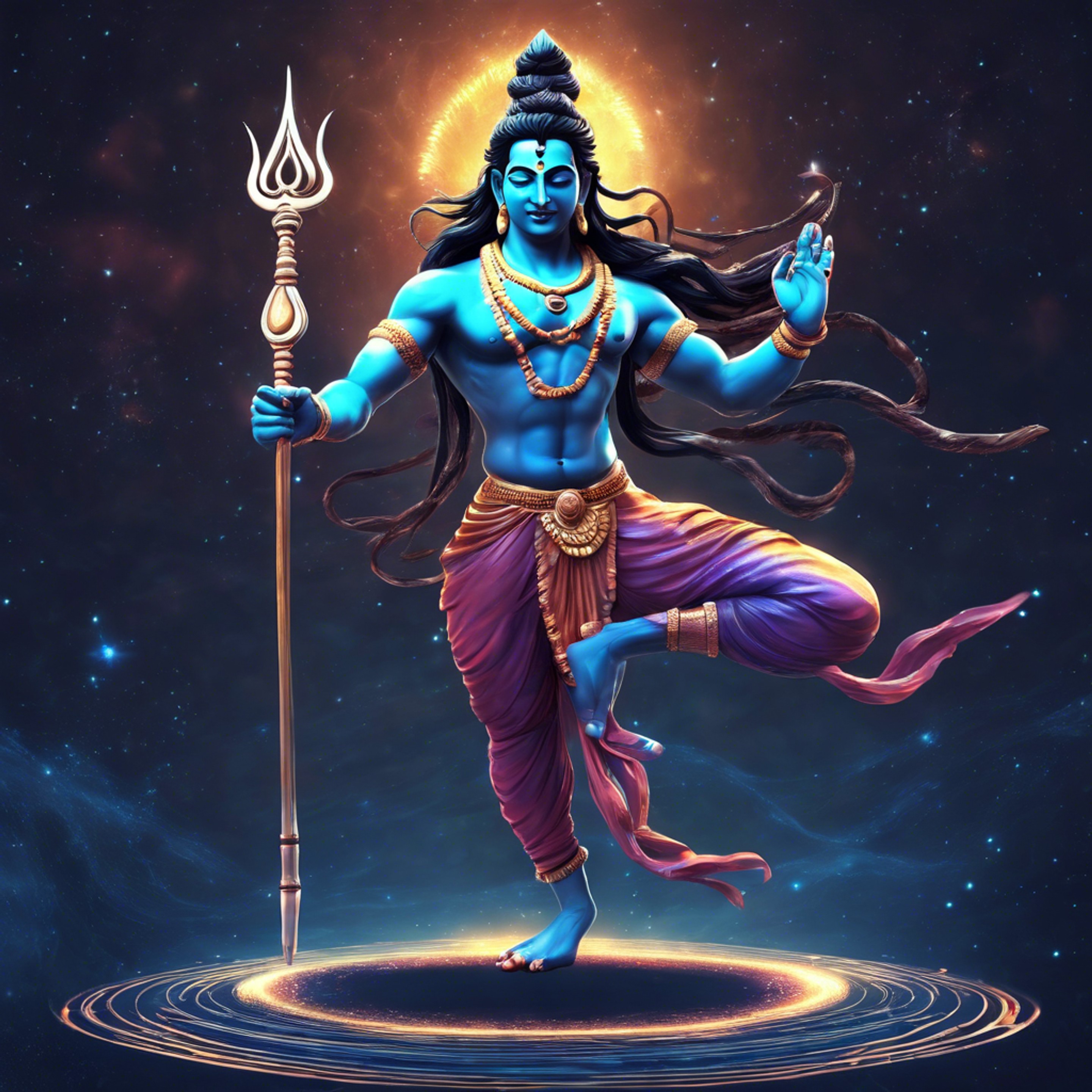 Shiva's Cosmic Dance: 4K HD Trident Pose - LimeWire